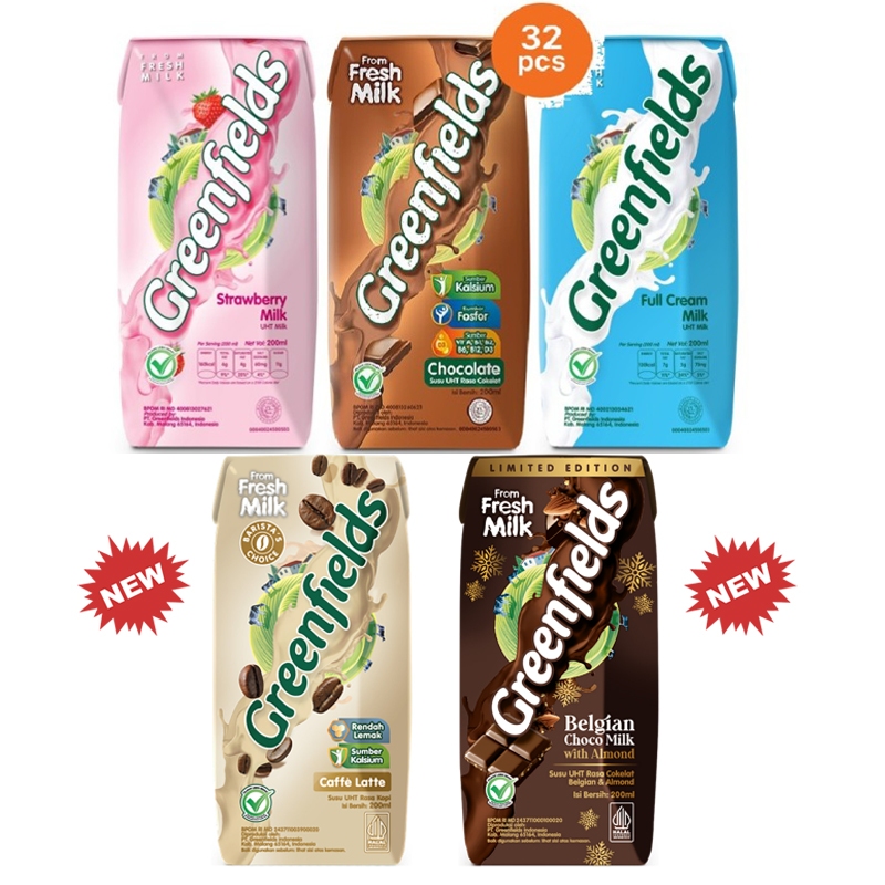 Jual Greenfields 200mL 200 mL susu UHT [SPX GOJEK GRAB] | Shopee Indonesia