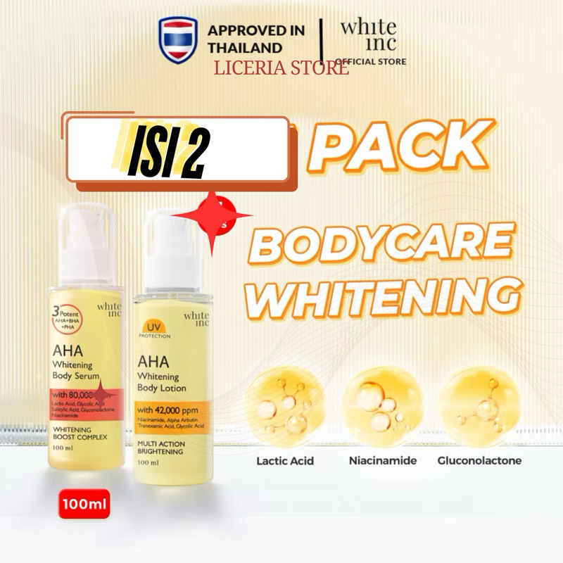 Jual Bundle Isi 2 White Inc Aha Bodyserum&Bodylotion 100ml-alpha ...