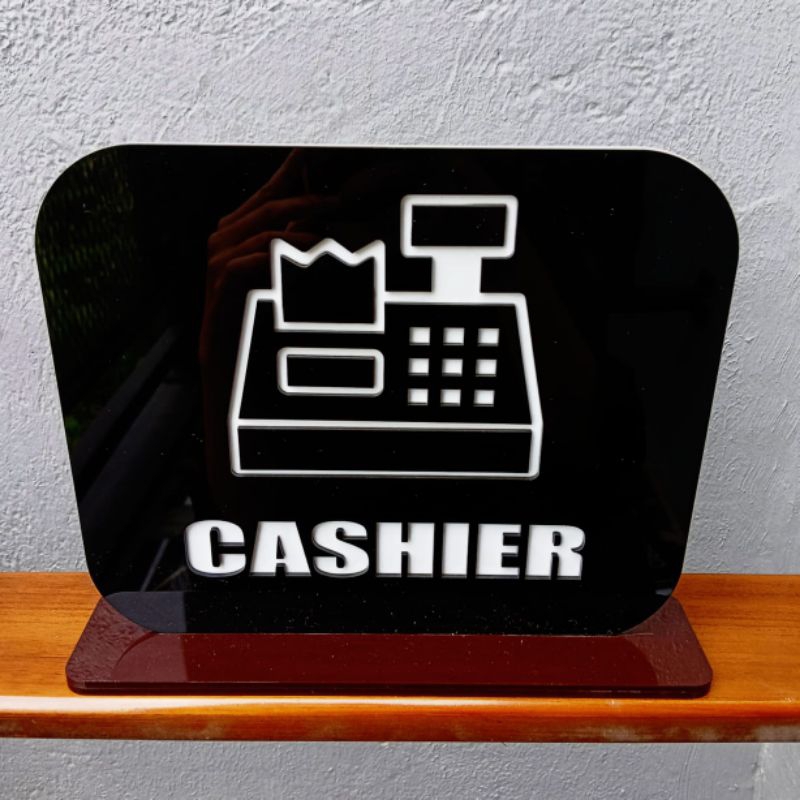 Jual sign cashier - tanda kasir acrylic laser kat | Shopee Indonesia
