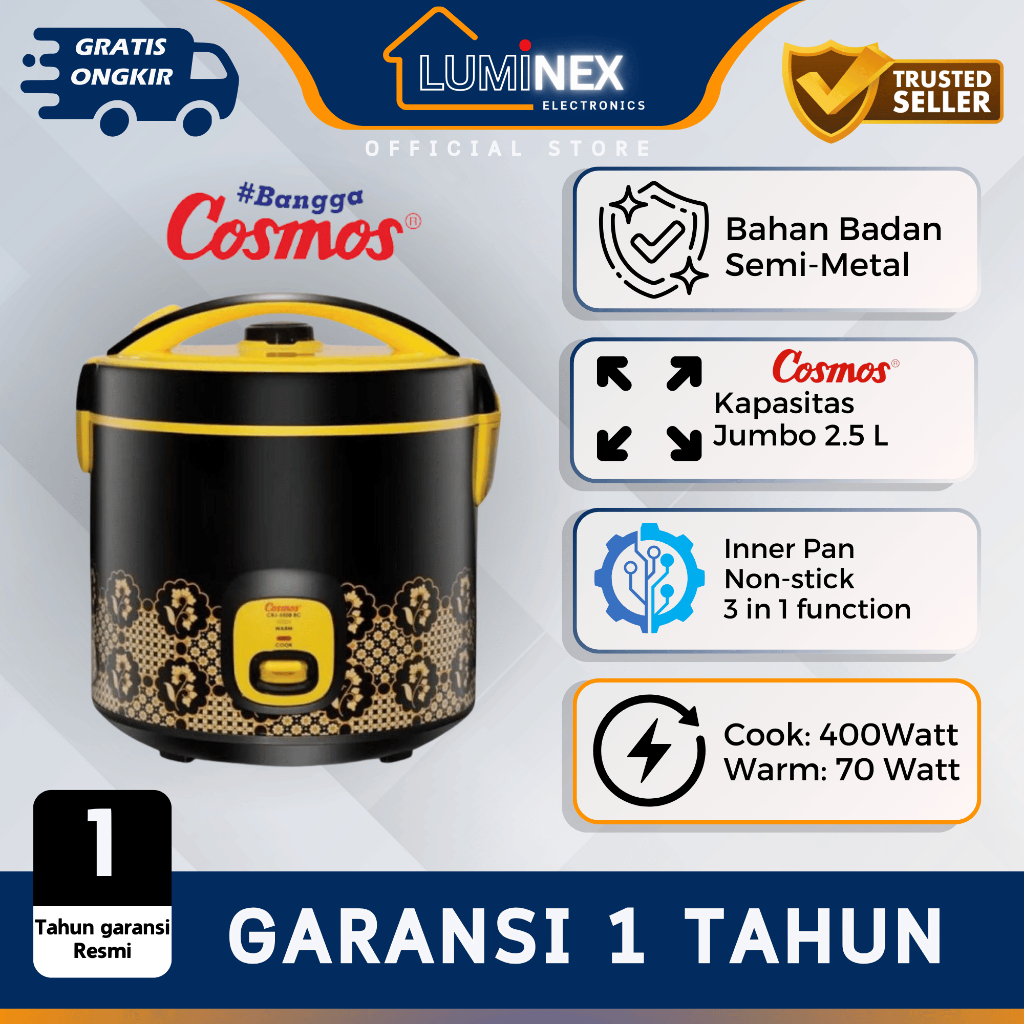Jual Magic Com Rice cooker Cosmos CRJ 5508 BC 2.5 L | Shopee Indonesia