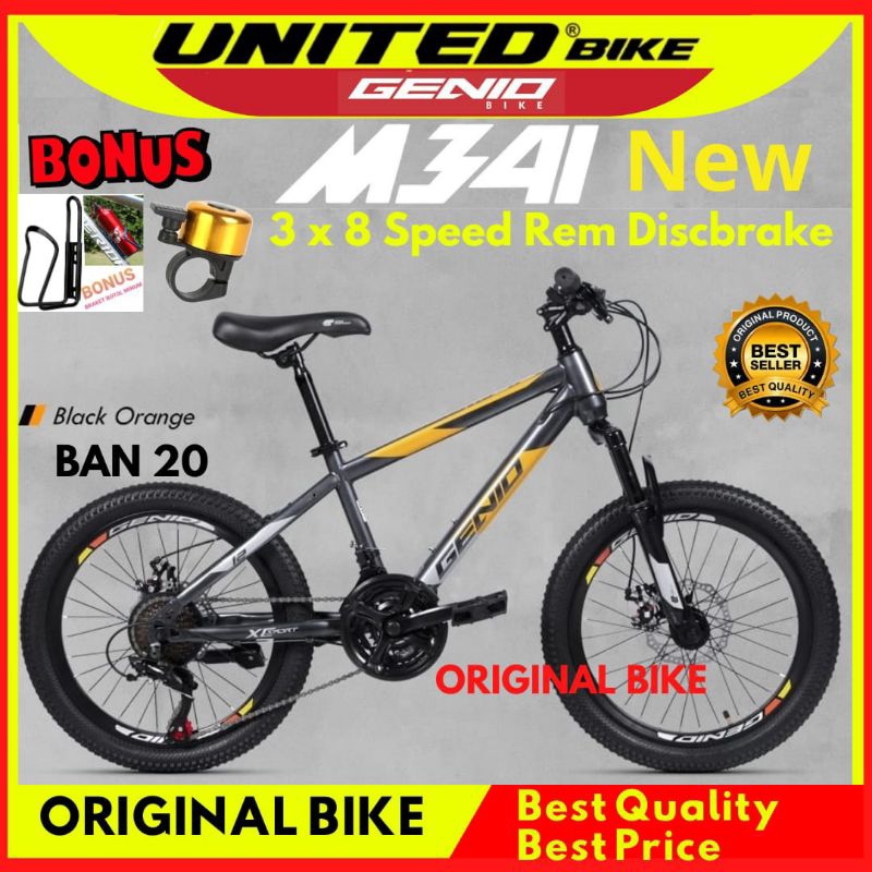 Jual Sepeda Gunung MTB 20 Genio M341 24 Speed Rem Discbrake New | Shopee Indonesia