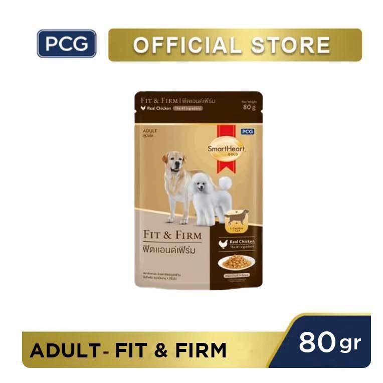 Jual SmartHeart Gold Pouch Dog Food Adult Fit and Firm 80 Gr | Shopee ...
