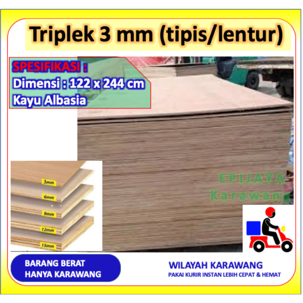 Jual TRIPLEK 3m 122 x 244 CM | Shopee Indonesia