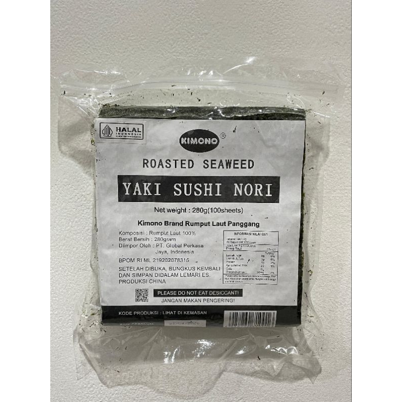 Jual NORI SUSHI NORI MERK KIMONO ISI 100 LEMBAR GRADE B | DRIED SEAWEED ...