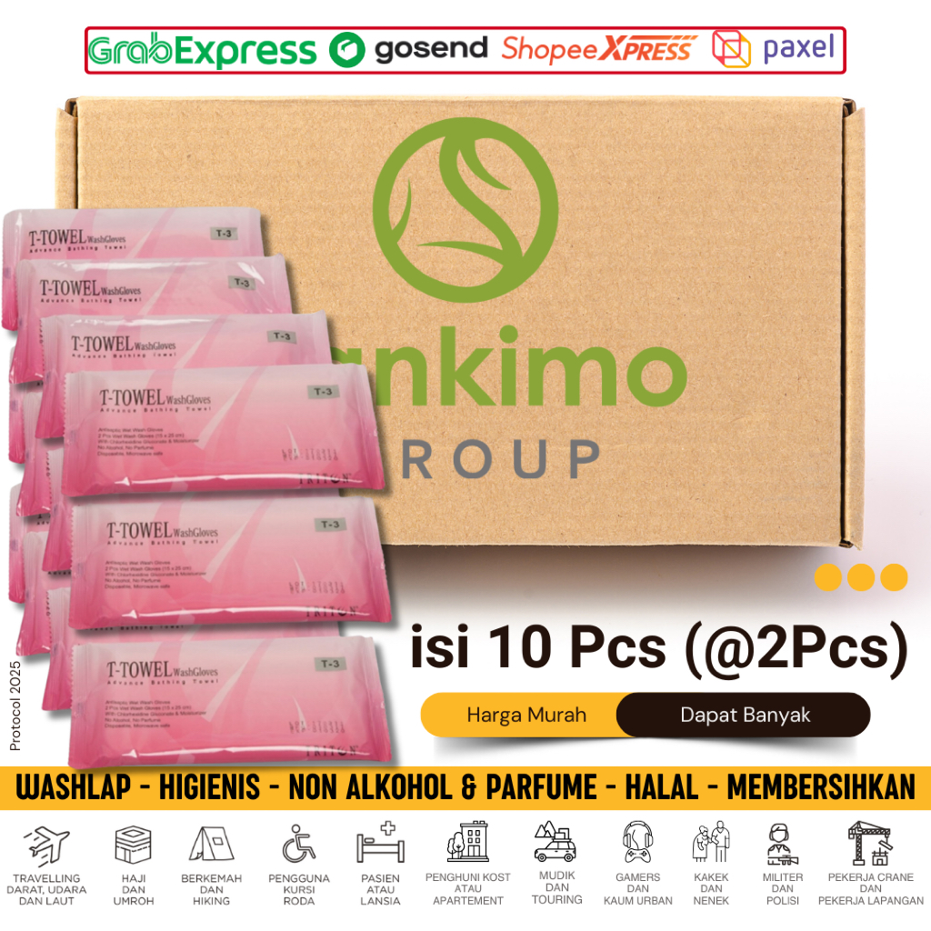 Jual SANKIMO - TTOWEL ISI 10 PCS WASHLAP ALAT MANDI PRAKTIS | Shopee ...