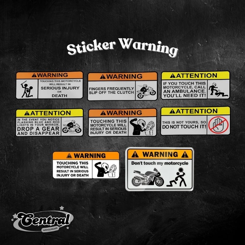 Jual Sticker Stiker Warning jangan sentuh motor saya | Sticker Don't ...