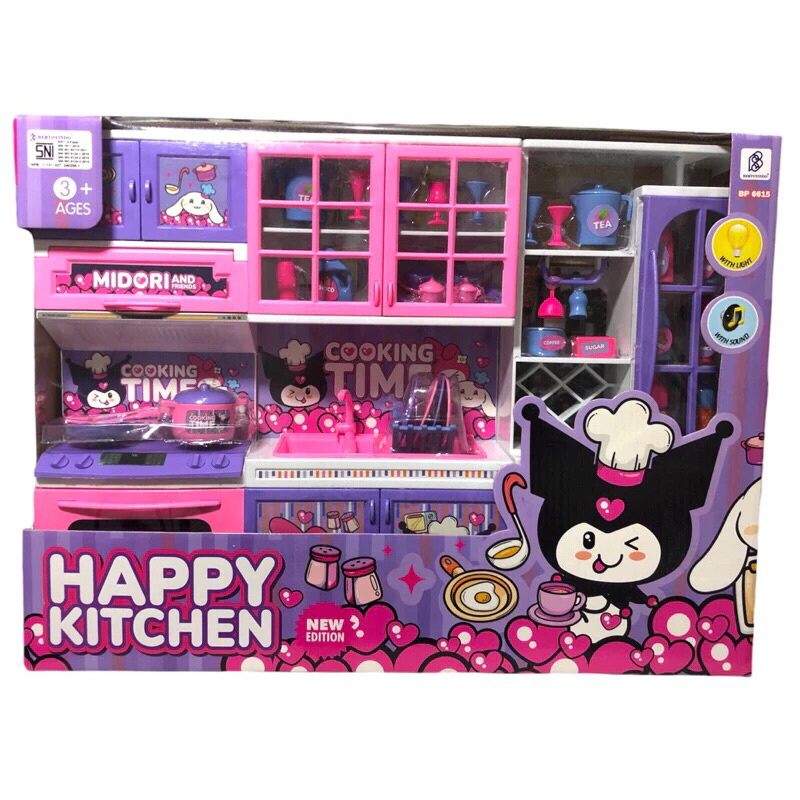 Jual Mainan Masak Happy Cooking Set Kitchen Kuromi dan Hello Kitty ...