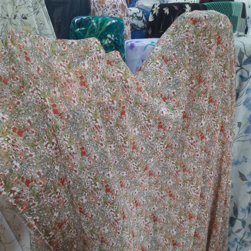 Jual kain sifon yoryu motif | Harga/0,5m| kain sifon meteran | kain ...