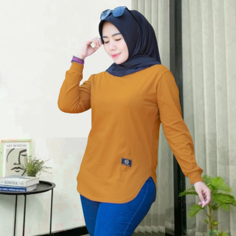 Jual Kaos Polos Wanita Lengan Panjang / Baju oval wanita lengan panjang ...