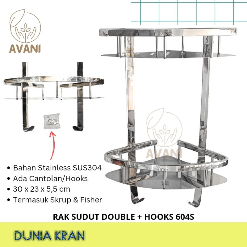 Jual RAK KAMAR MANDI RAK DAPUR PERSEGI RAK SUDUT DOUBLE BATHROOM SHELF ...