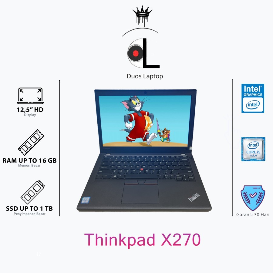Jual Promo laptop Lenovo thinkpad X270 Intel core I5 Gen 6 Ram 8gb ssd 256gb | Keyboard US ...