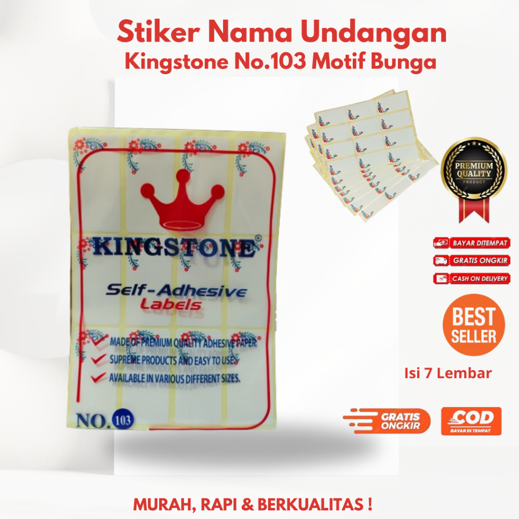 Jual Stiker Label Kingstone Label Nama Undangan Motif Bunga 103 ...