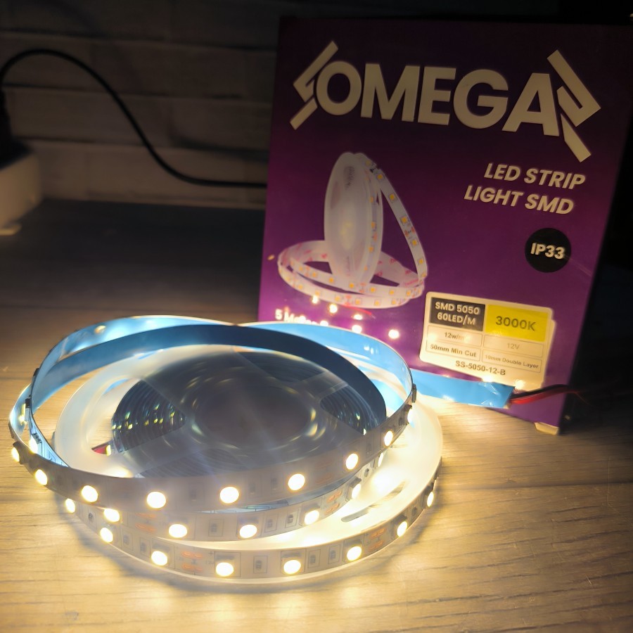 Jual OMEGA LAMPU LED STRIP 5050 DC 12V / LED STRIP OMEGA 5050 5M WARM ...