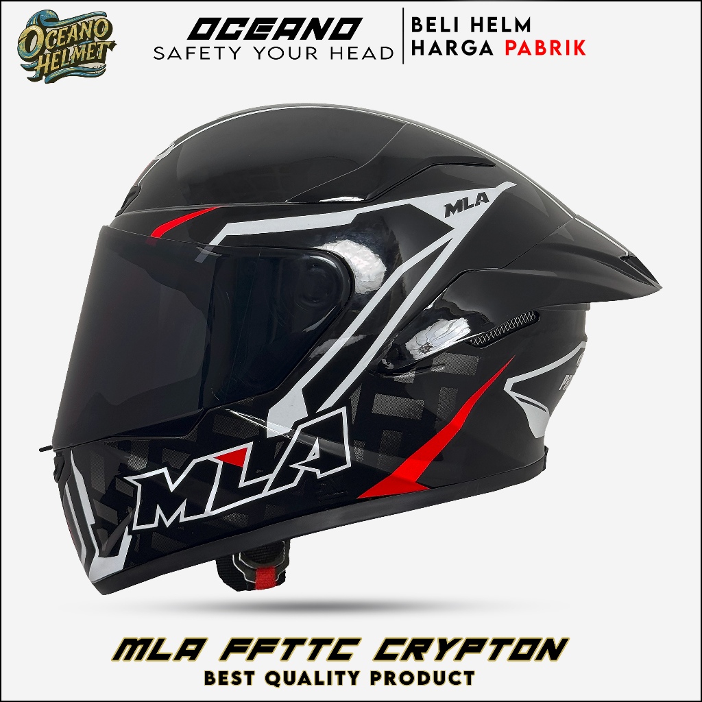 Jual Helm Full Face MLA TTC Crypton | Motif Protection Kaca Hitam ...