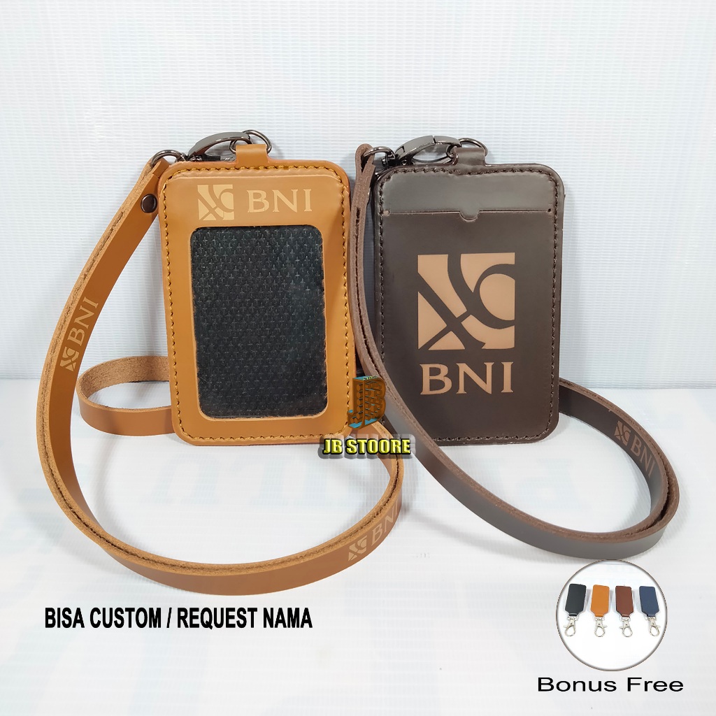 Jual Tempat Id Card BNI Kulit Custom Nama / Id Card Holder Bni Gantung ...