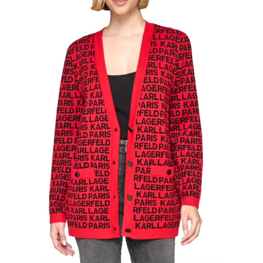Jual PO Karl Lagerfeld Paris Logo Collarless Cardigan - Bisa Request ...