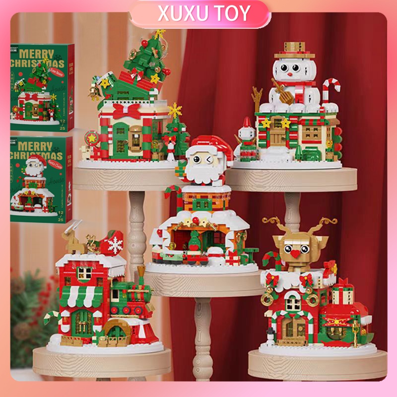Jual Nano Blocks Series Natal 3D Model Mainan Blok Susun Blok ...
