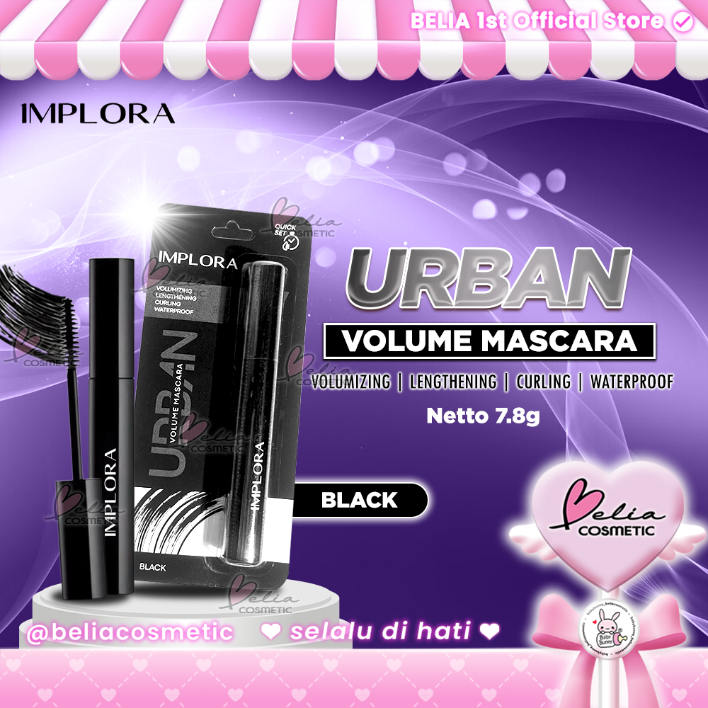 Jual BELIA IMPLORA Deep Black Mascara | Volumizing | Lengthening ...