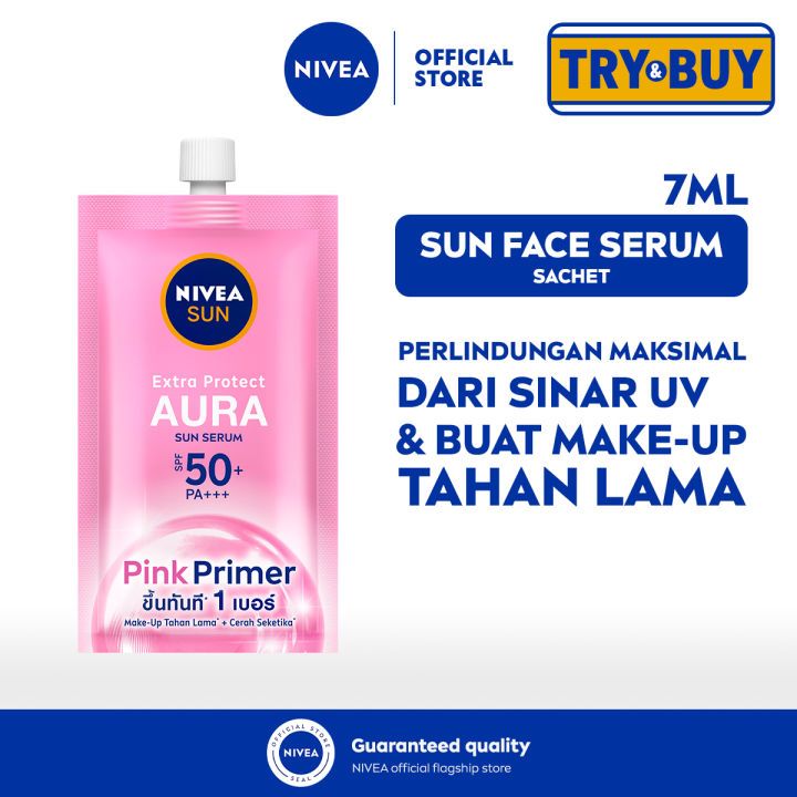 Jual Nivea Sun AURA Sun Serum SPF50 SACHET 7ml Extra Protect | Shopee ...