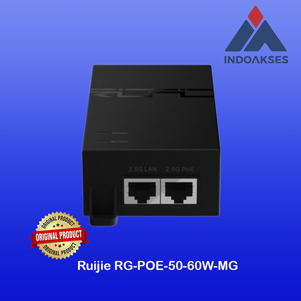 Jual Ruijie RG-POE-50-60W-MG 1-Port PoE Injector (2500Base-T, 50 V, 60 ...