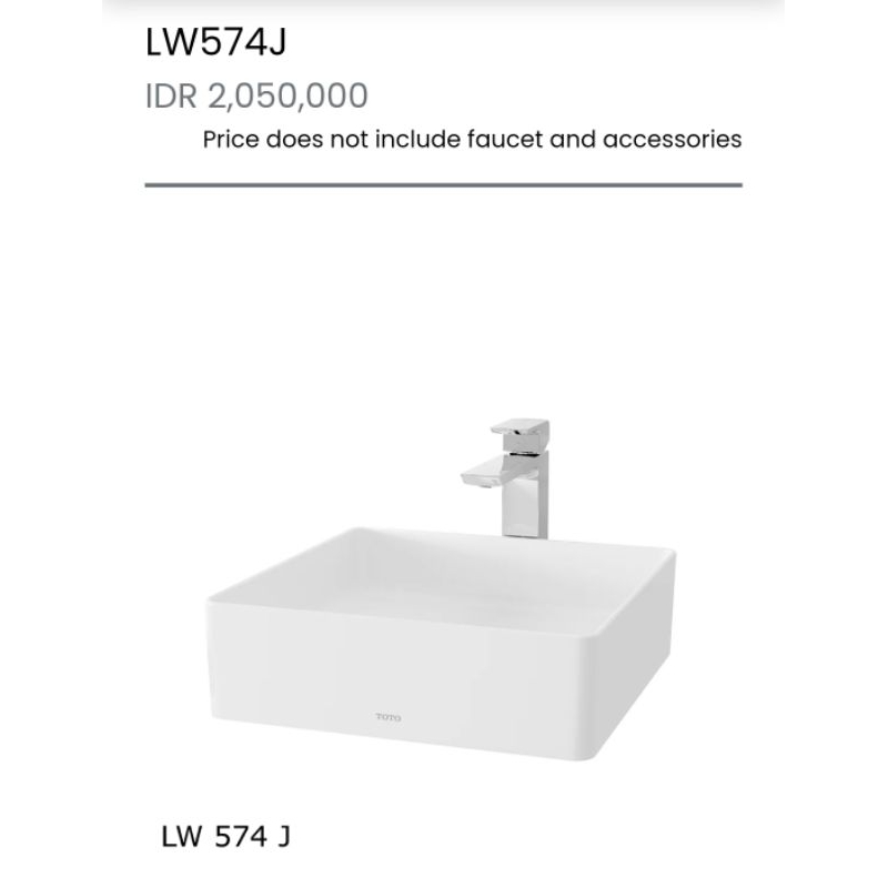 Jual WASTAFEL CUCI TANGAN TOTO Vessel Counter Lavatory Kualitas1 Grade ...