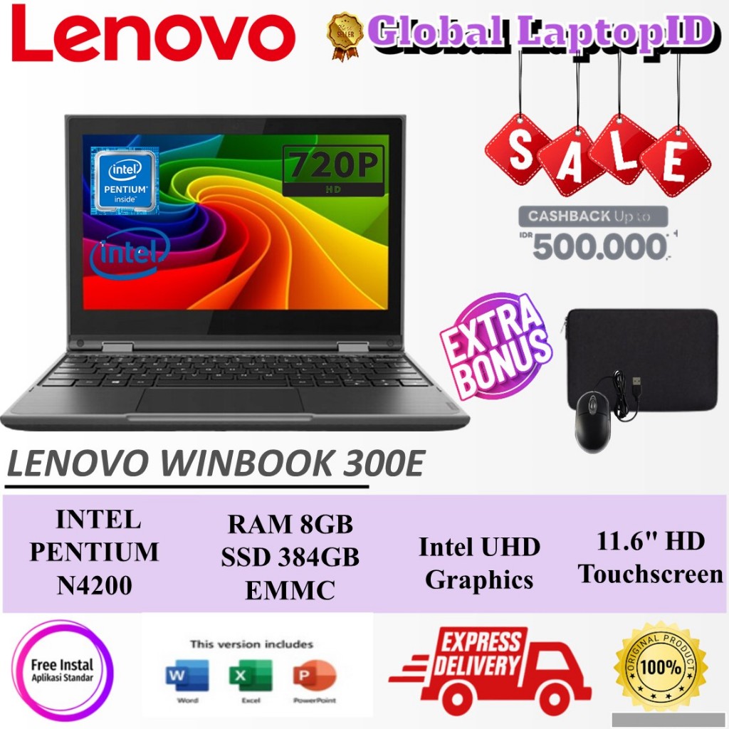 Jual Laptop TouchScreen Lenovo Winbook 300E 2in1 11 Intel Pentium N4200 ...