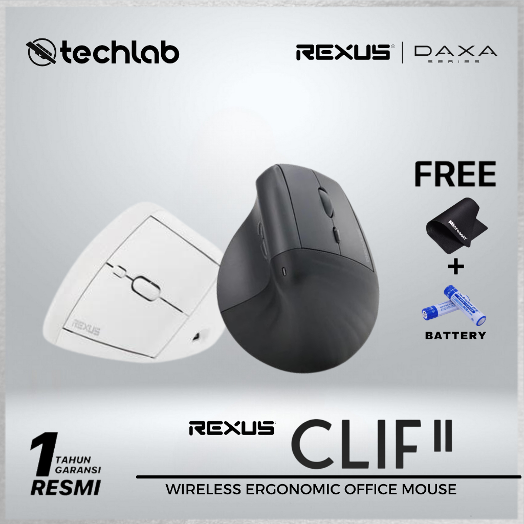 Jual Rexus Clif V2 / Gen II Wireless Bluetooth Vertical Ergonomic Mouse ...