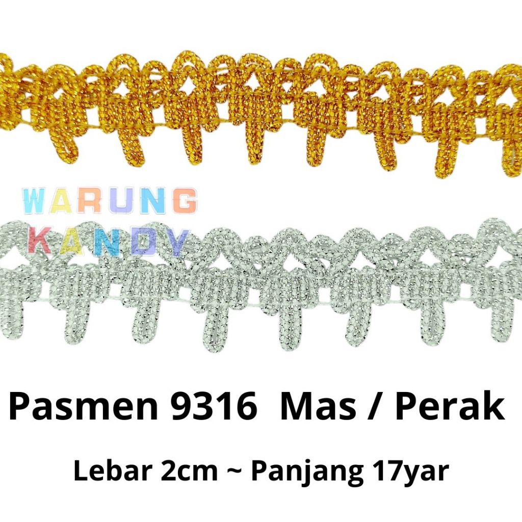 Jual Pasmen 9316 Mas Perak 2cm 17 Yar Renda | Shopee Indonesia
