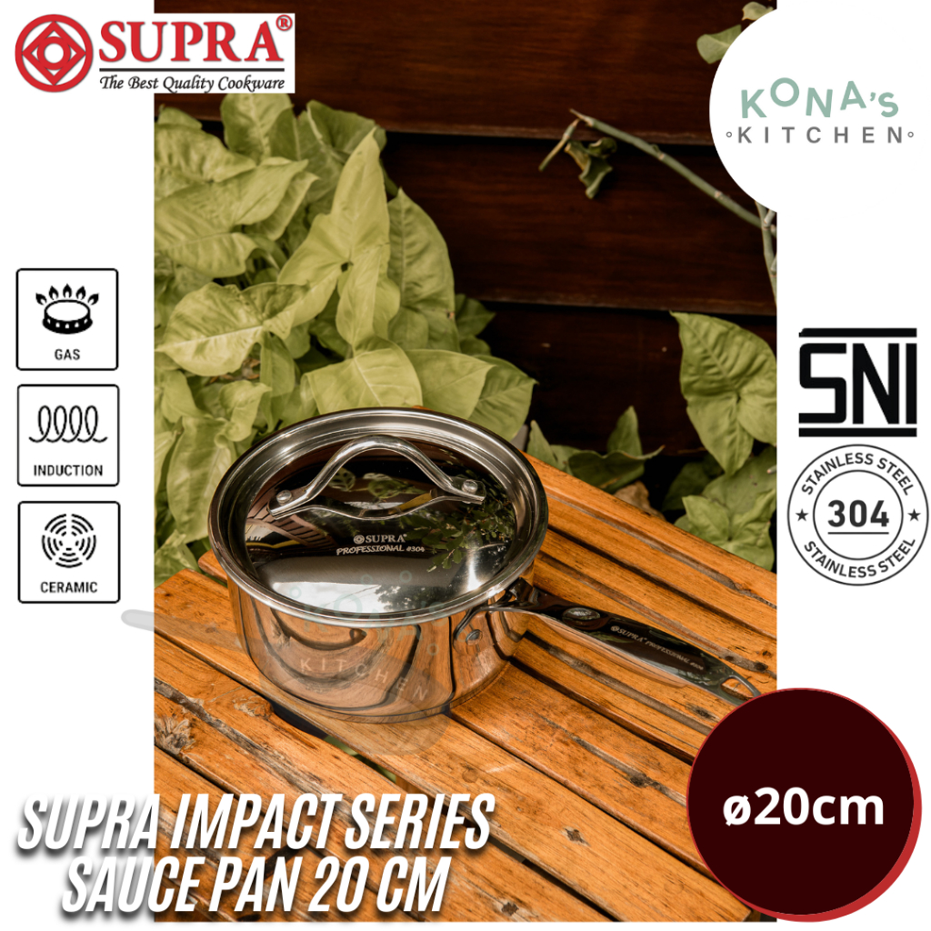 Jual Supra Impact Series Sauce Pan 20 Cm / Panci Stainless Supra 20 Cm ...