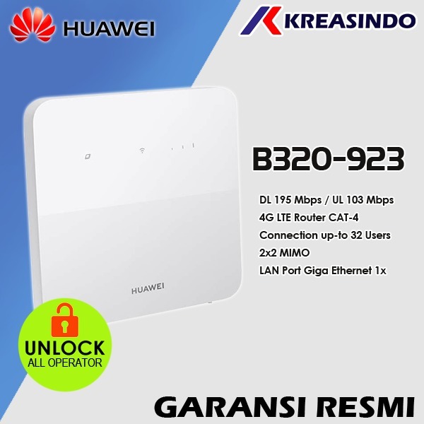 Jual Huawei B320 Modem Router WiFi 4G LTE CPE Unlock All Semua Operator Resmi Original | Shopee ...
