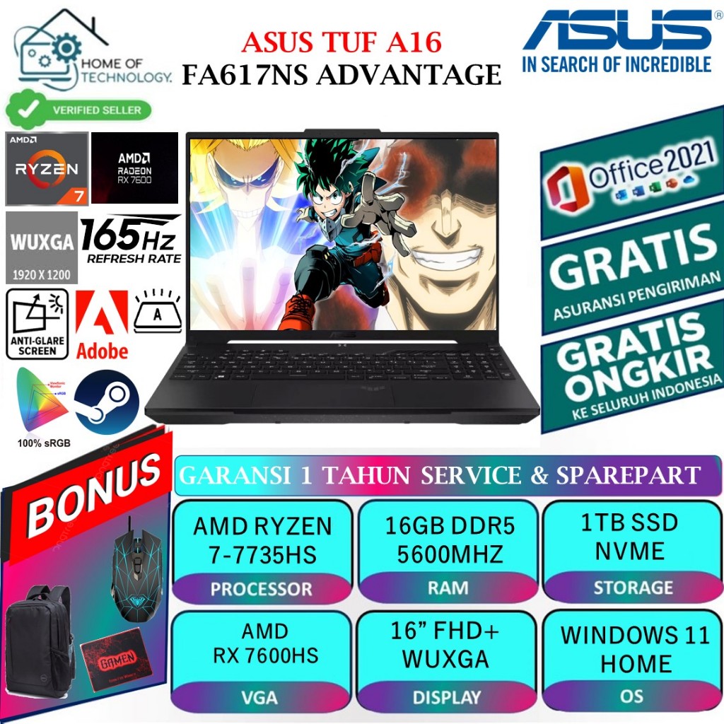 Jual PROMO Asus TUF A16 FA617NS Advantage AMD Ryzen 7 7735HS 32GB 1TB ...