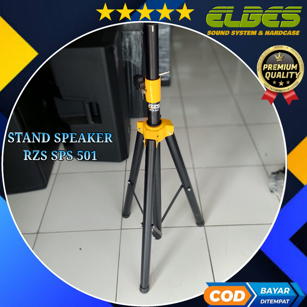 Jual Stand speaker RZS SPS-501 FULL BESI tripod pipa Super tebal berat 3kg | Shopee Indonesia