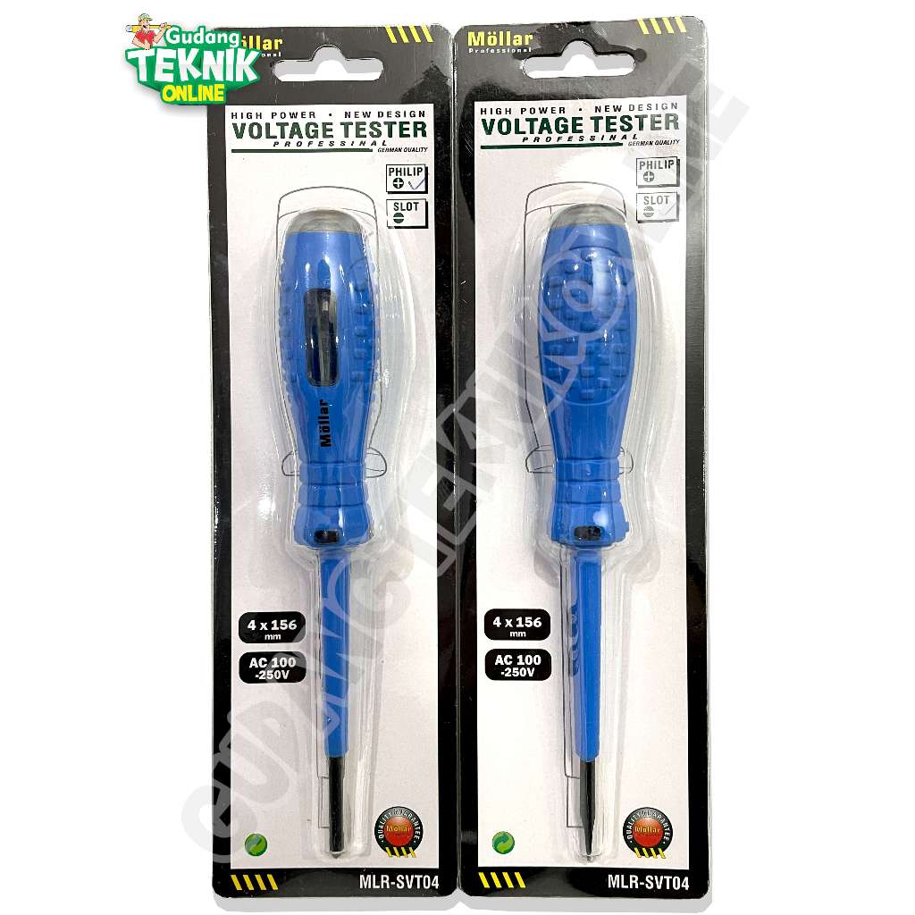 Jual Obeng Tespen Plus Minus MOLLAR 4x156mm MLR-SVT04 / Obeng Voltage ...