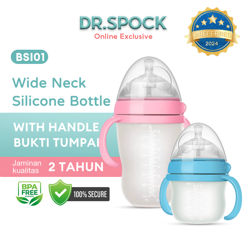 Jual Dr.Spock Botol Susu Bayi Piko Bello / Botol Bayi Silikon Dengan Pegangan / Botol Susu Bayi ...