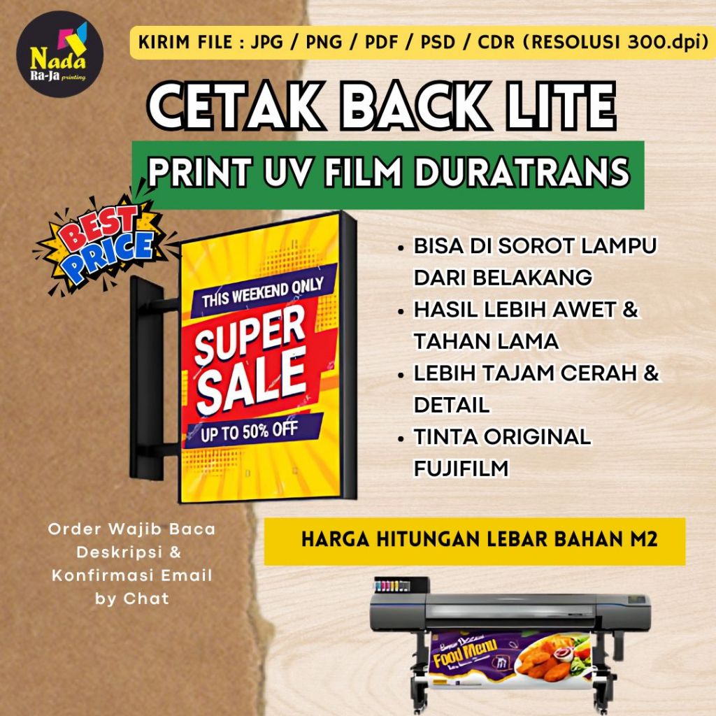 Jual CETAK BANNER BACKLITE UNTUK NEON BOX | BAHAN DURATRANS ...