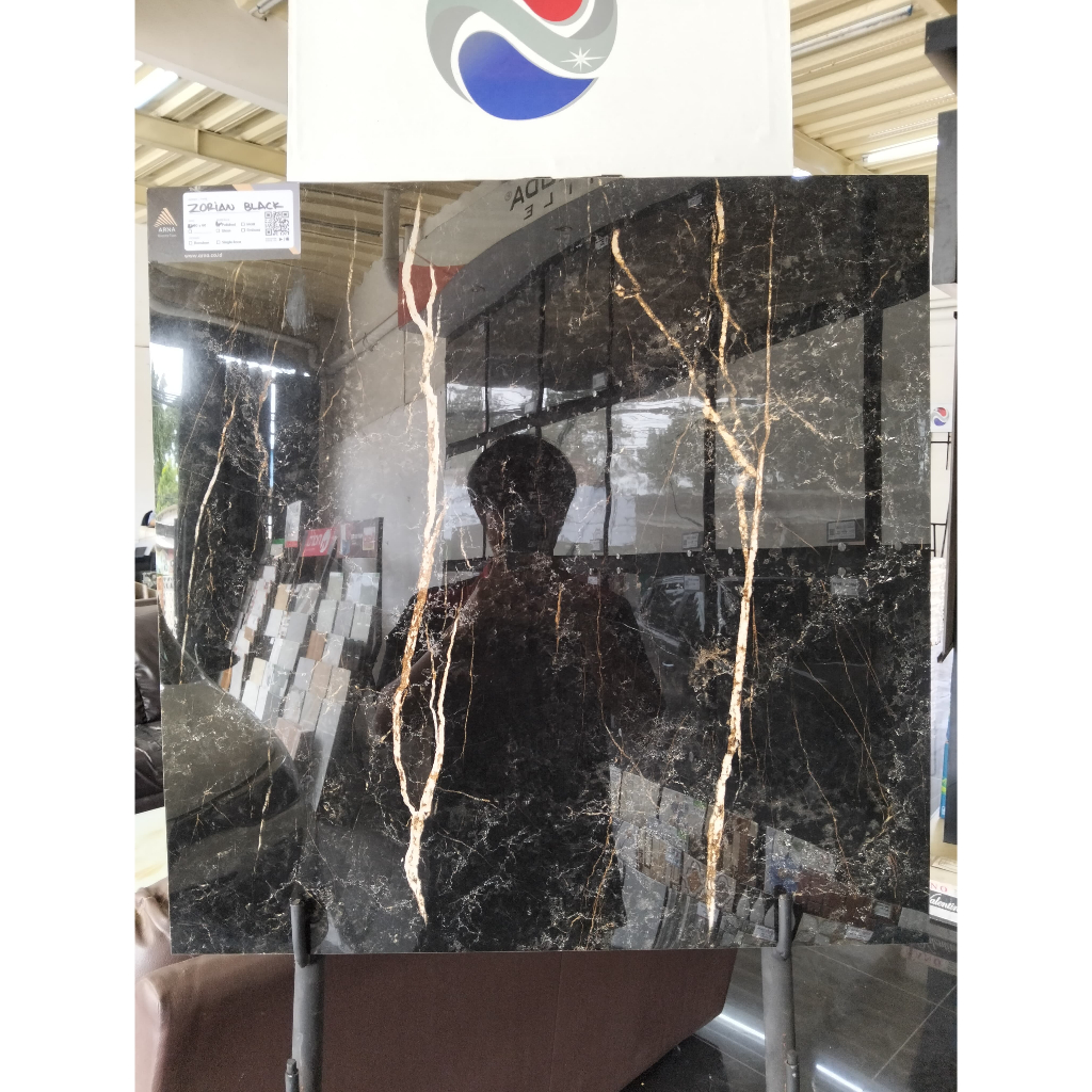 Jual GRANIT LANTAI HITAM CORAK EMAS GLAZE POLISHED UKURAN 60X60 | ARNA ...