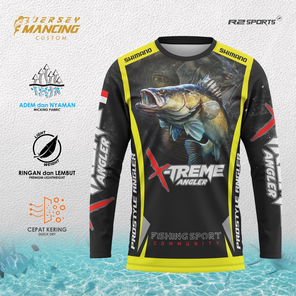 Jual Jersey Mancing Custom X-TREME ANGLER Bahan Dry-Fit Micro Premium ...