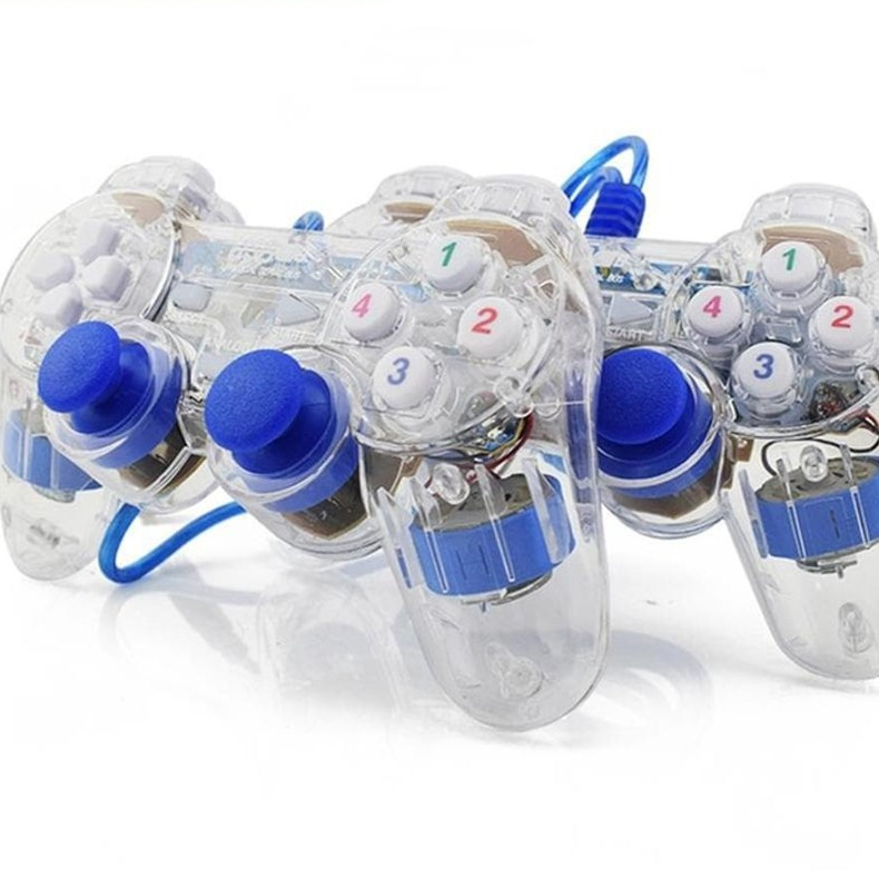Jual Gamepad USB 2.0 Game Pad Double Transparan Dual Shock Joystick ...