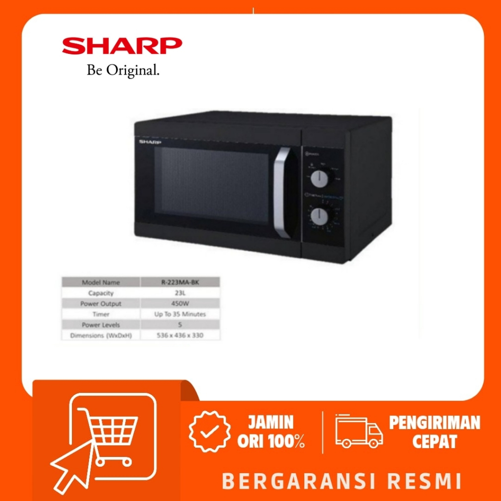 Jual SHARP Microwave R-223MA-BK 23 Liter 450 Watt / R223MA BK 23l ...
