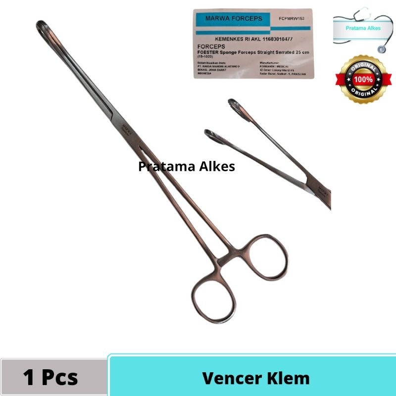Jual Vencer Klem 25cm Penjepit Kassa Foester Sponge Forcep 25cm ...