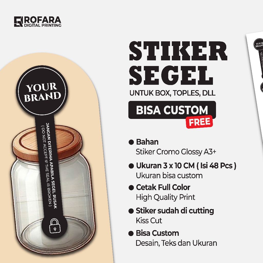 Jual Stiker Segel | Stiker Seal | Bahan Cromo Glossy | Shopee Indonesia