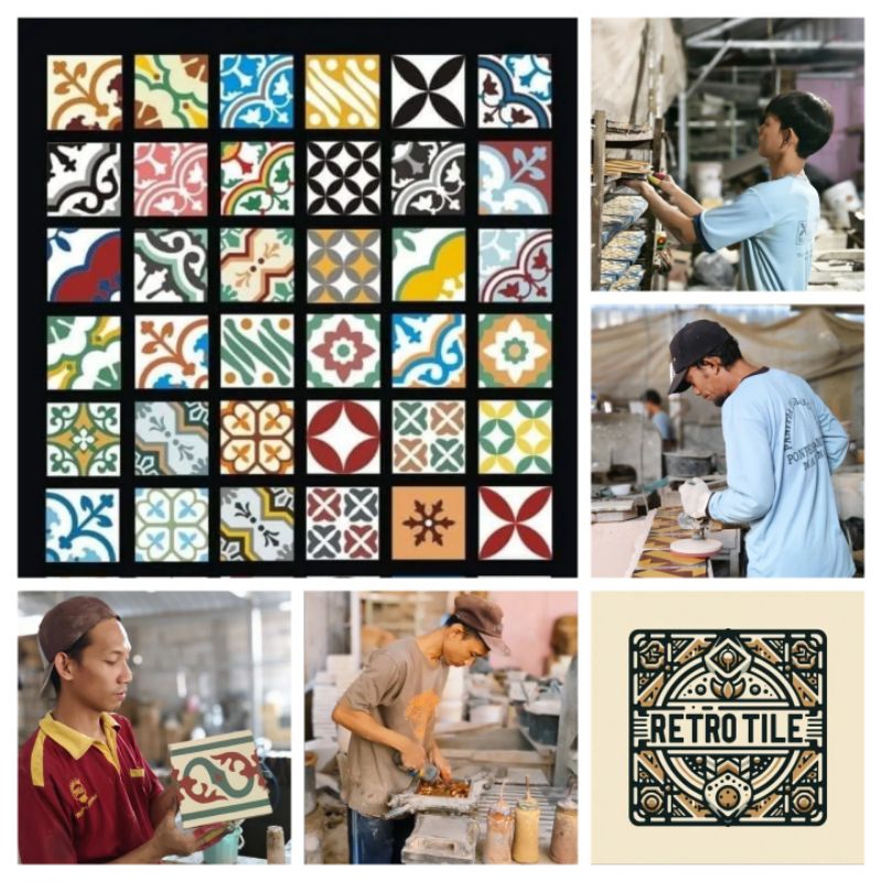 Jual Ragam Tegel Motif 20x20cm Corak Ubin Tekel Lantai Jadul | Shopee ...