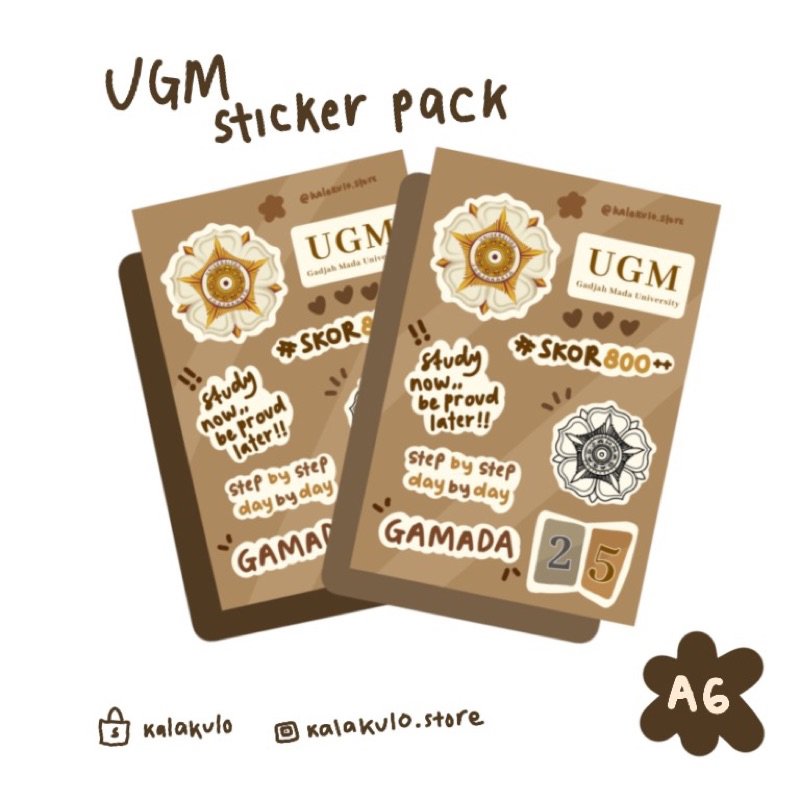 Jual STICKER UGM STICKER PACK A6 SIZE | Shopee Indonesia