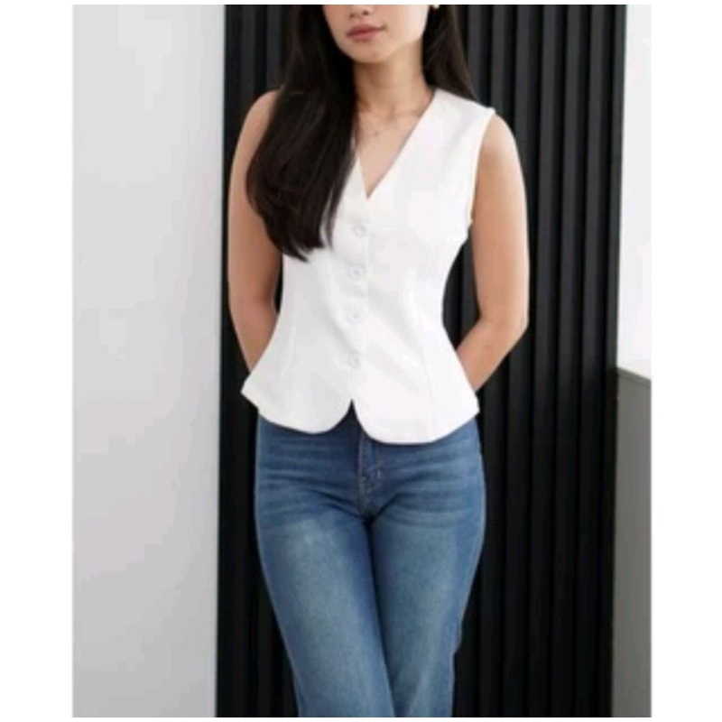 Jual (Daily Outfit)Vest Hitam Wanita Rompi Outer Aesthetic Terbaru ...