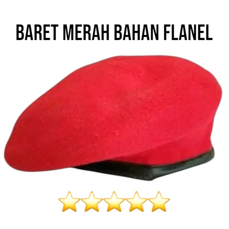 Jual BARET TENTARA ANAK/TOPI BARET MERAH/BARET FLANEL PREMIUM/TOPI ...