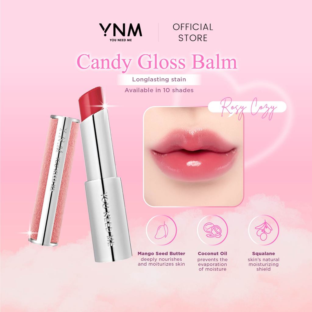 Jual YNM Candy Gloss Balm – 05 Rosy Cozy | Lip Balm Korea Melembabkan | Rosy Natural Pink ...
