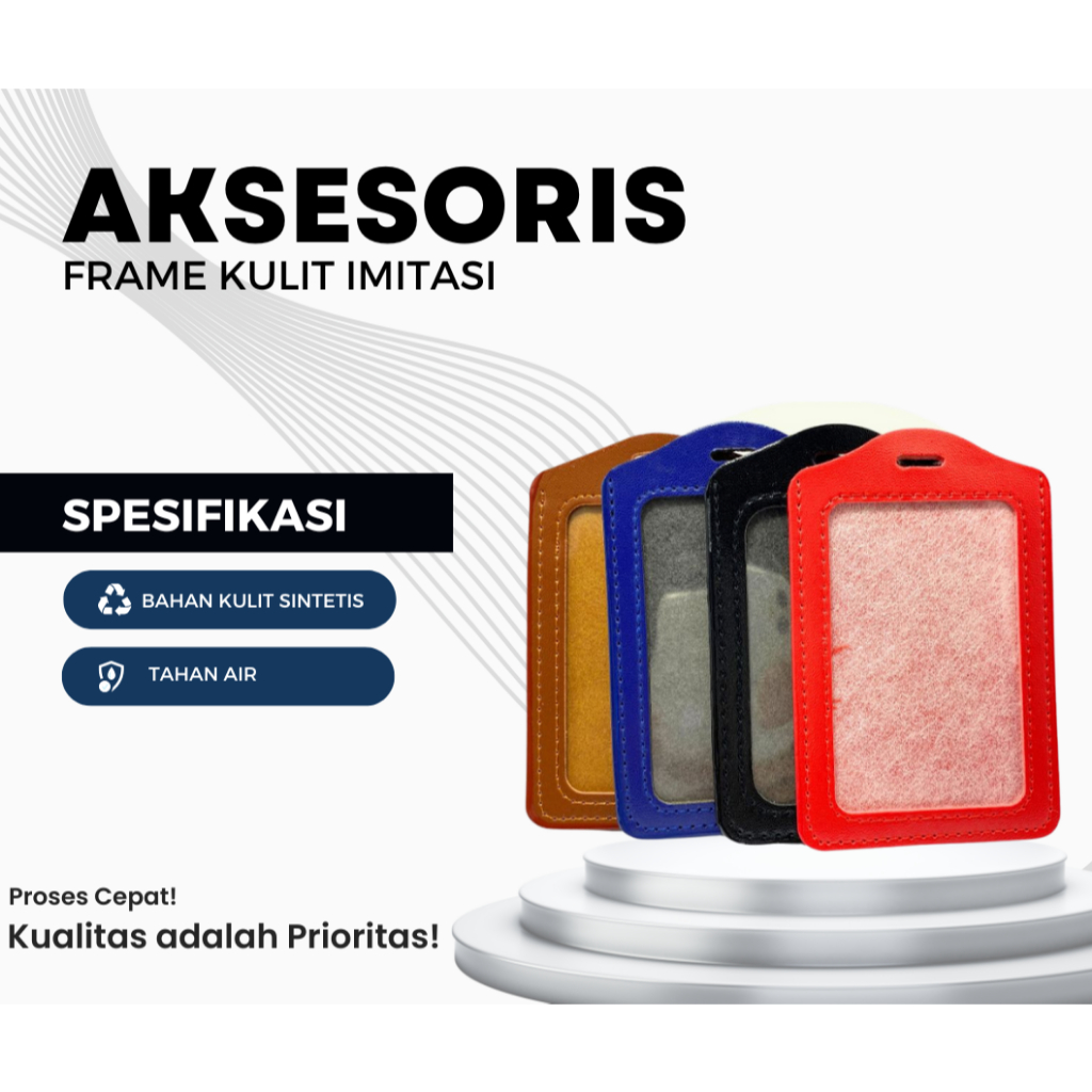 Jual Frame Casing ID Card Kulit/Card Holder Bahan Kulit Imitasi ...