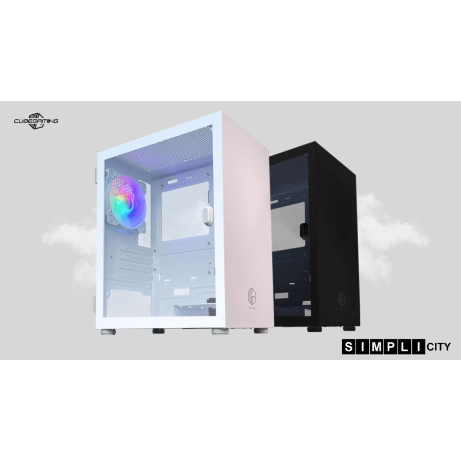 Jual Casing PC Cube Gaming SIMPLICITY Free 1Fan RGB m-ATX Tempered ...
