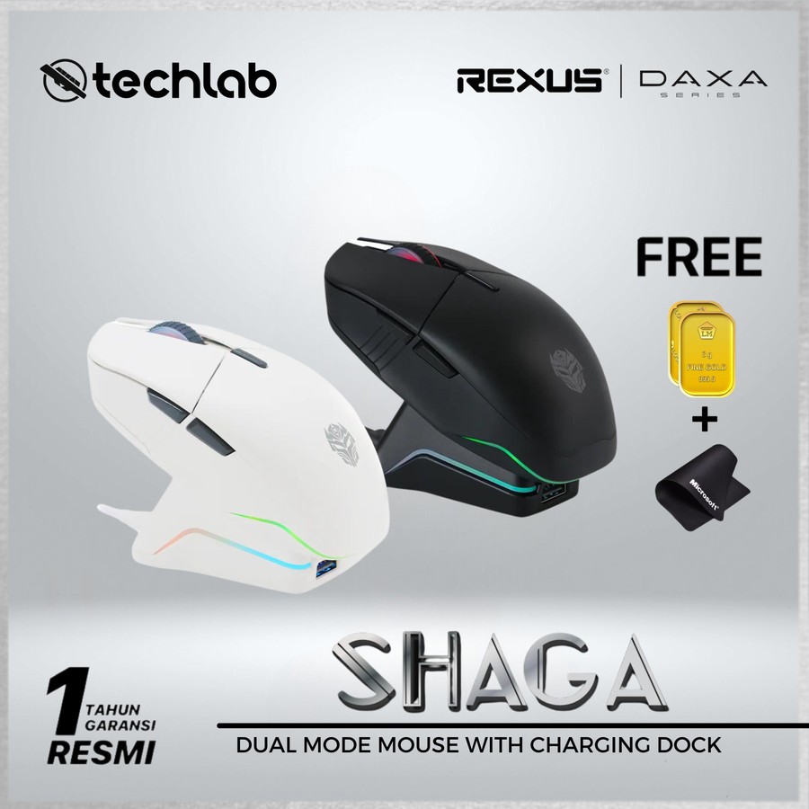 Jual Rexus Shaga RX-130 Mouse Gaming Wireless With Charging Dock ...
