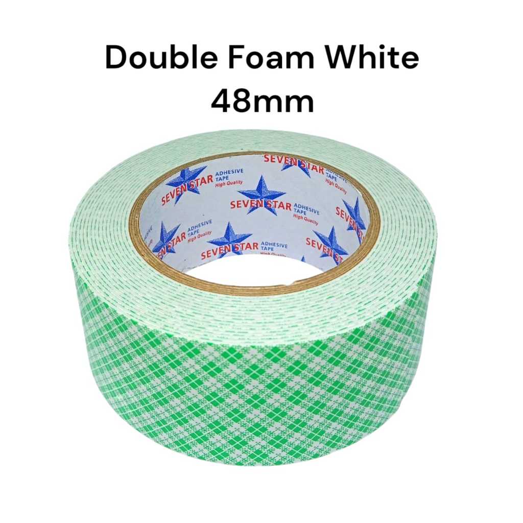 Jual Double Foam Tape/Double Tape/Bolak Balik Spons/Busa Putih 2" 48mm ...